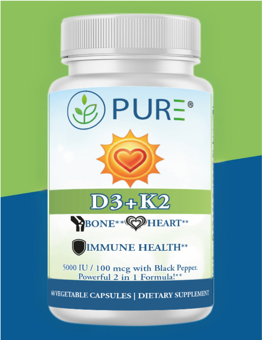 D3 + K2 | 60 Capsules – Pure Nutraceutical